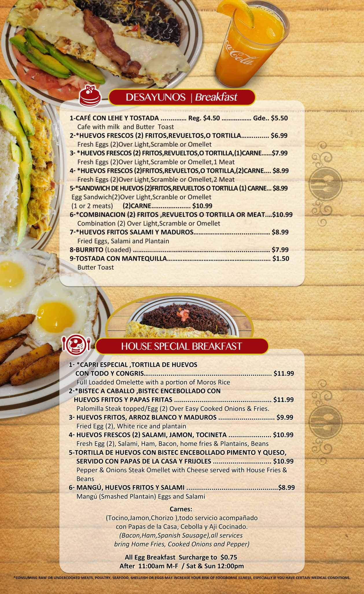 Menu | Capri Bakery & Restaurant